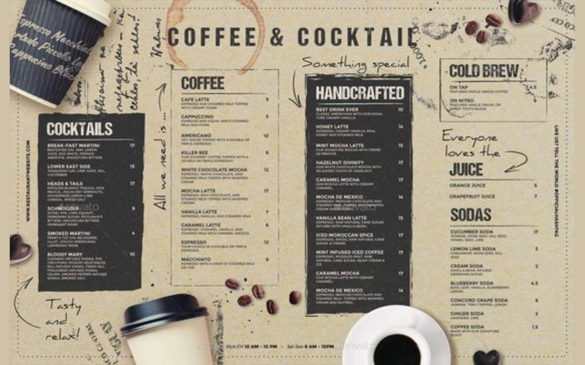 35+ Mẫu Menu Quán Cafe Phong Cách Hiên đại, Cổ điển, Sang Trọng.
