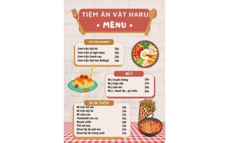 Menu ăn Vặt: Nội Dung, Thiết Kế, Phân Loại Và Mẫu Menu đặc Sắc